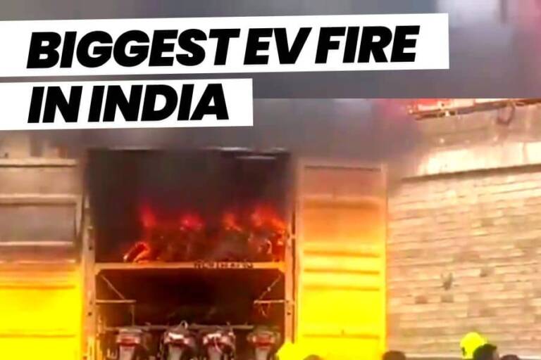 Biggest EV Fire Incident in India so far, 20 electric scooters in ...